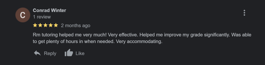 RM Tutoring – In-Home and Online Tutoring for Math, Sciences and More