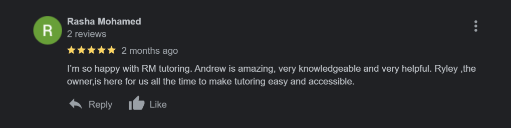 RM Tutoring – In-Home and Online Tutoring for Math, Sciences and More