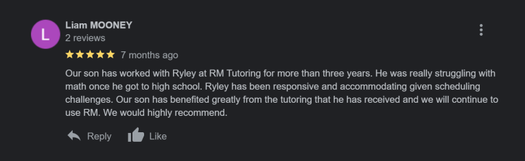 RM Tutoring – In-Home and Online Tutoring for Math, Sciences and More