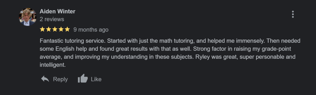 RM Tutoring – In-Home and Online Tutoring for Math, Sciences and More